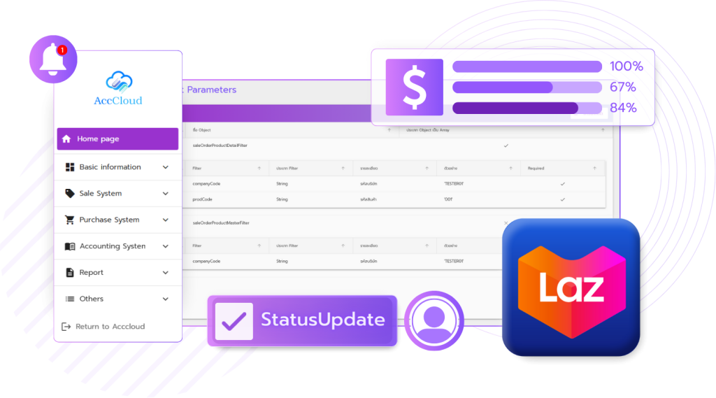 ระบบเชื่อมโยงข้อมูลฟังก์ชั่น API - โปรแกรมบัญชี AccCloud